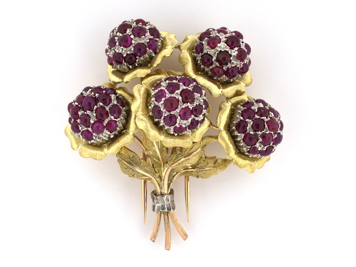 24239 - Circa 1960s Italian Buccellati Gianmaria Gold Silver Ruby Flow – Durland Co
