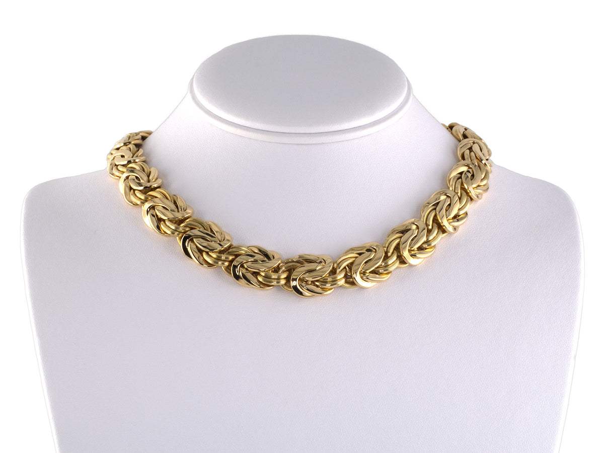 45584 - Abel & Zimmerman German Gold Woven Knot Link Necklace – Durland Co