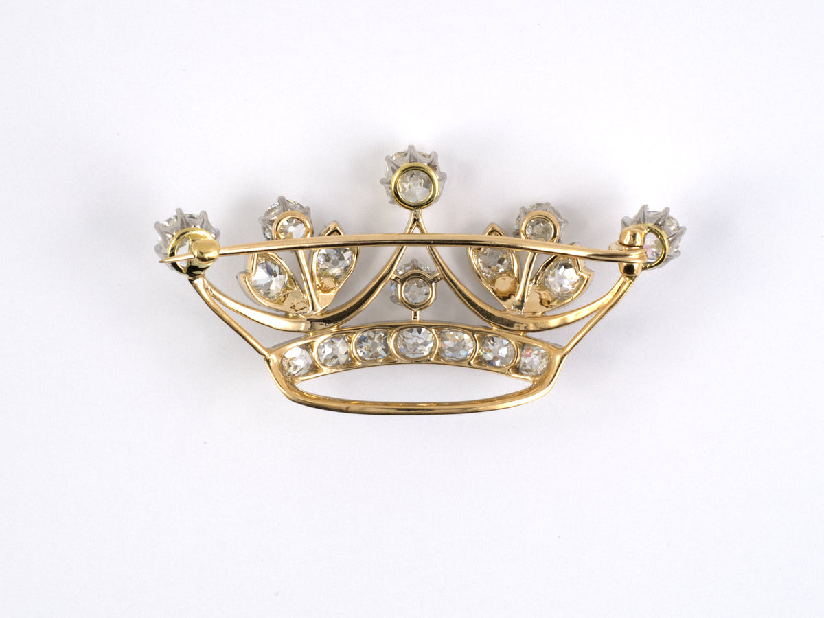 22328 - Victorian Platinum Gold Diamond Crown Pin – Durland Co
